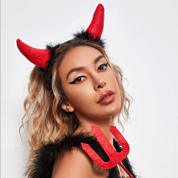 Private Label | Other | Red Devil Halloween Horn Hair Hoop Pitchfork ...